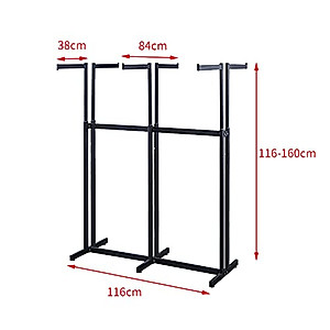 Modern Clothing Store Garment Rack for Boutiques ,Floor-Standing Clothes Shelves Heavy Duty Black 6 Way Rack,Commercial Grade Nakajima Clothes Display Rack,Rack for Hanging Clothes Retail Display