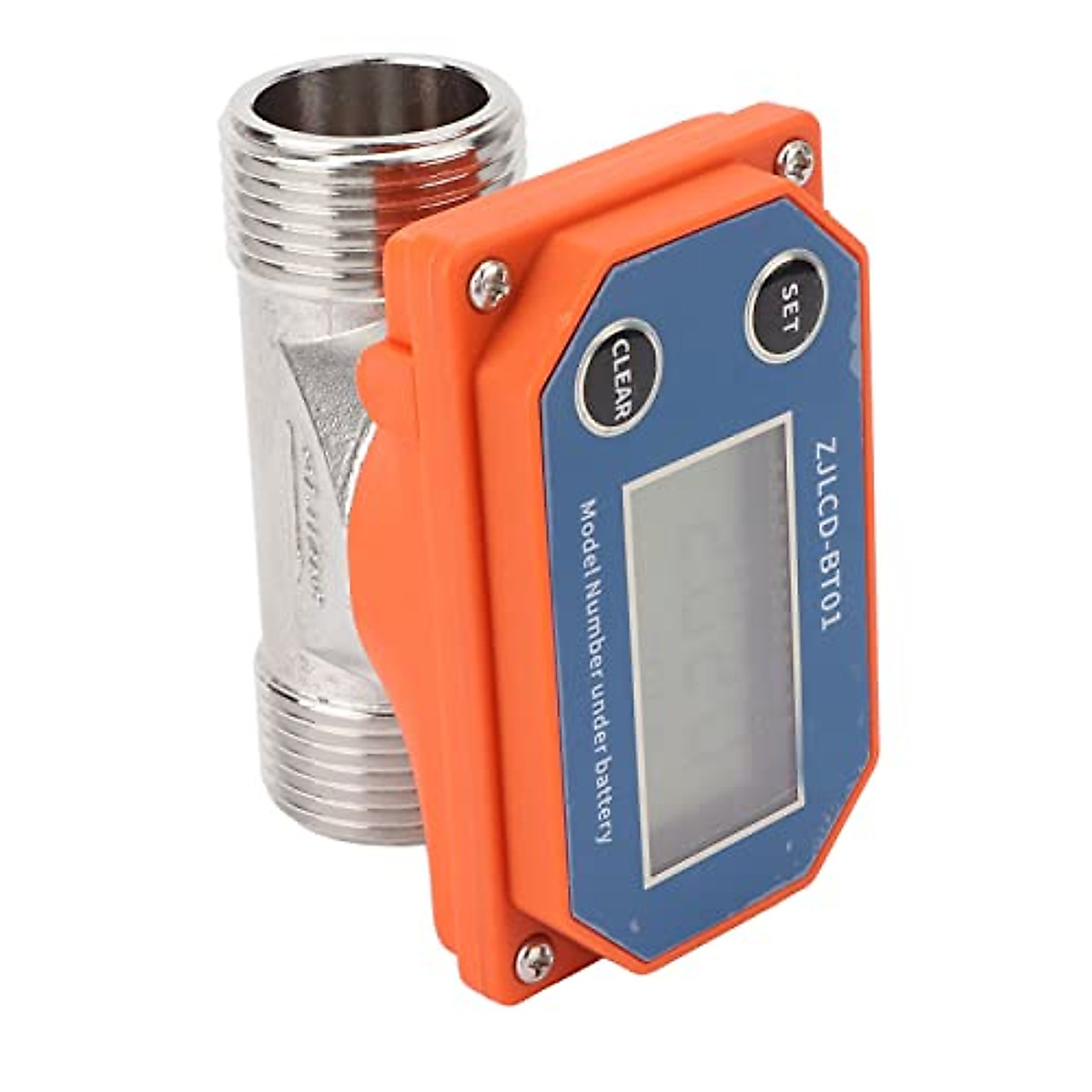 Water Flow Meter, High Accuracy Digital Hose Water Meter, Stainless Steel Garden Hose Flow Meter Measure Gallon/Liter Water Flow Rate for Garden, Fish Pond, Swimming Pool, Farmland Irrigation