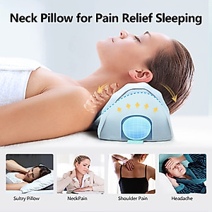 RESTCLOUD Adjustable Neck Roll Pillow, Neck Pillow for Pain Relief Sleeping, Memory Foam Cervical Pillow for Neck Pain Relief