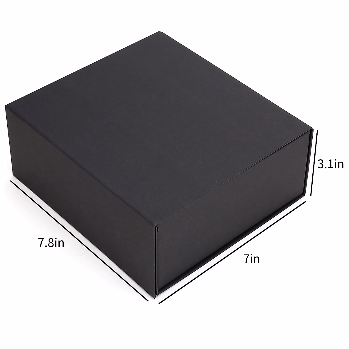 HcoHlow Black Gift Box with Lids for Presents, 7.8 x 7 x 3.1 Inch, Groomsmen Bridesmaid Proposal Gift Boxes with Magnetic Closure, Gift Box for Birthday Christmas Wedding