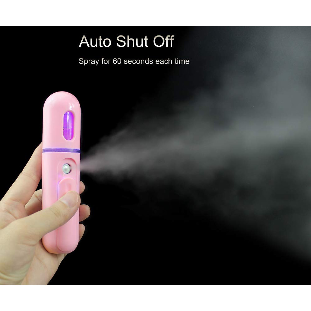 Nano Facial Mister, Portable Mini Cool Mist Facial Steamer Moisturizing Hydrating Face Sprayer for Skin Care, Makeup, Cleaning Pores，Eyelash Extensions，Summer Cool (Pink)