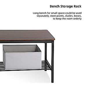 soges 4 Person Dining Table Set,43.3 inch Kitchen Table Set for 4,2 Chairs with Backrest,2-Person Bench with Storage Rack,Nesting Furniture Set for Dining Room and Restaurant, Rustic Oak GCCZ1008