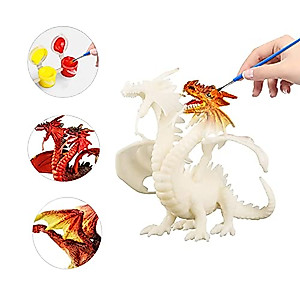 Dragon Toys Painting Art Kit, DIY Dragon Painting Kit, Arts and Crafts for Kids, Kids Art Set, Paint Your Own Kit, 3D Dragon Gift for Boys Girls