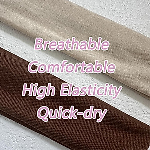 Bmobuo Women's Soft Fabric Cloth Headbands - 6Pcs Yoga Sport Hair Accessories, Black White 90s Style