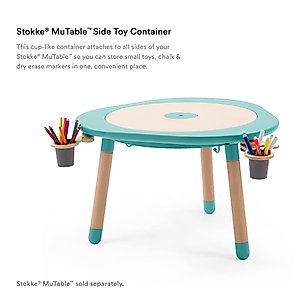 Stokke MuTable Side Toy Container - Stores Chalk, Dry Erase Markers & Small Toys - Rotates to Store Under MuTable