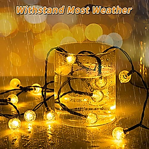 240LED String Lights Outdoor Waterproof for Patio Decor, 8Mode Globe Solar Powered , LED Fairy Lights for Tree Balcony Decorations Warm White 2Pack