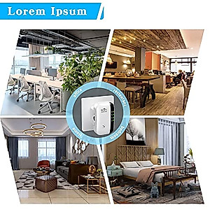 WiFi Extender, WiFi Range Extender Signal Booster up to 3000sq.ft and 30 Devices, WiFi Repeater Internet Booster for Home, 1-Tap Setup, Supports Ethernet Port, Access Point