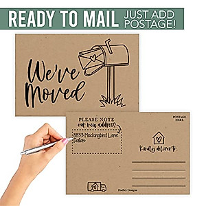 25 Kraft Change Of Address Postcards - We've Moved Cards, Change Of Address Cards, Moving Announcements Postcards, House Warming Gifts New Home Couple, Realtor Supplies, Realtor Gifts For Clients…