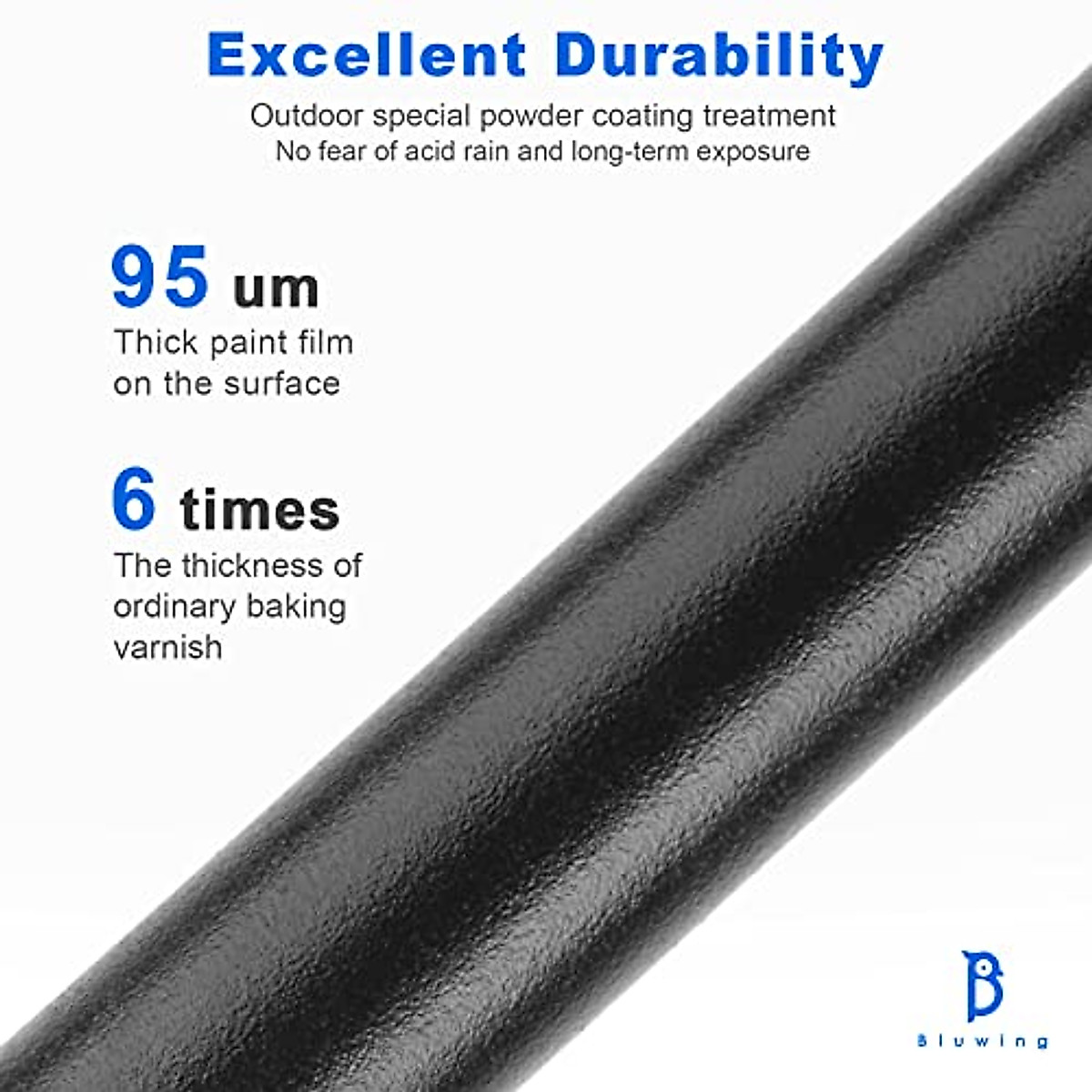 Bluwing 62 Inches Outdoor Shepherd Hook with 5 Prong Base (2 Packs), Stand Pole for Humming Bird Feeder, Adjustable Freestanding Hanger Base for Flower Planter, Outside Garden Holder for Wind Chime