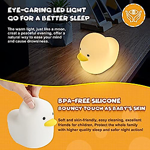 booborny Kids Night Lights for Bedroom Cute Lamp LED Duck Kawaii Lamp Silicone Nursery Night Light for Baby and Toddler Animal Night Lights for Girls and Boys
