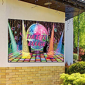 70s Theme Party Decorations Disco Backdrop Banner 60's 70's 80's Photo Booth Backdrop Wall Decorating for Disco Birthday Party Supplies, 72.8 x 43.3 Inch