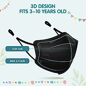 KN95 Masks 25 Pack, 5-Ply Disposable Face Masks Filter Efficiency≥95% with Adjustable Ear Loop Black