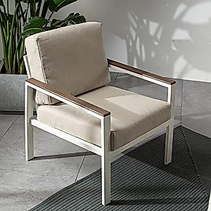 ZINUS Dillon Aluminum and Poly Lumber Outdoor 4 Piece Conversation Set / Patio Furniture Set / Weather Resistant and Rust Proof / Easy Assembly, White