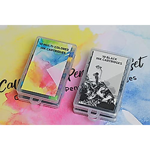 Urhomefull Calligraphy Fountain Pens Set - 8 Calligraphy Pens 40 Ink Cartridges, Calligraphy Ink Set Perfect for Beginners, Calligraphy Kit Gift Set for Birthday Graduation Christmas