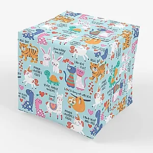 Stesha Party Kids Valentines Day Gift Wrapping Paper - Folded Flat 30 x 20 Inch (3 Sheets)