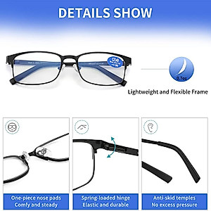 AIKLLY Reading Glasses for Men - 3 Pack Blue Light Blocking Men's Metal Readers (3 Pairs Mix Color, 2, multiplier_x)
