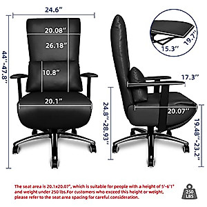 FIBO Gravity-Sensing Executive Home Ergonomic Office Chair Reclining Office Chair with Foot Rest & Headrest, High-Back PU Leather Computer Desk Chairs with Back & Lumbar Support Task Chair, (Black)