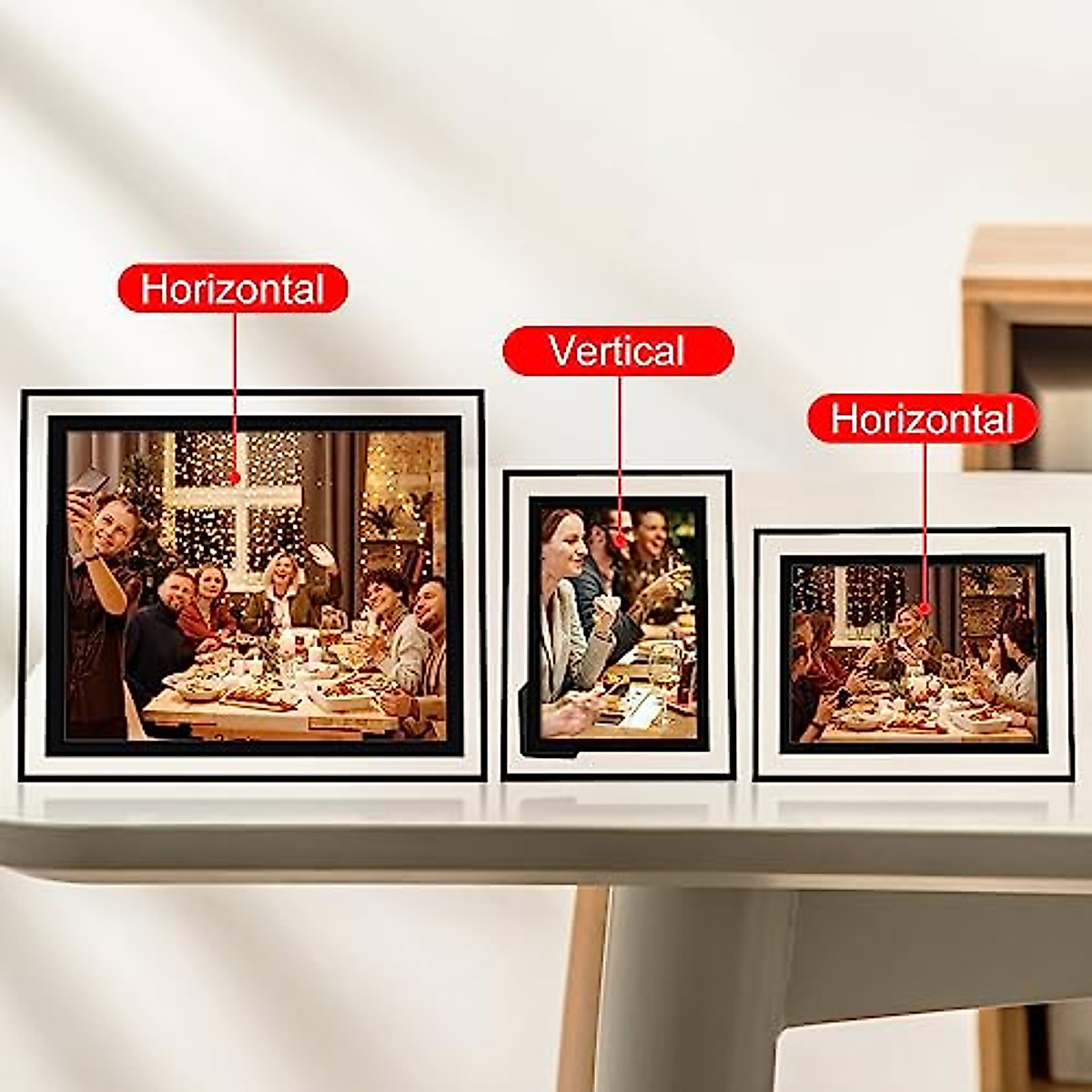 Egofine 5x7 Picture Frames Set of 4, Glass Picture Frames Black Clear Wedding Photo Frames for Tabletop Display Vertically or Horizontally