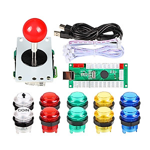 EG STARTS Arcade Buttons 1 Player DIY Kit Joystick 5V LED Arcade Button for Arcade Stick PC Games Mame Raspberry pi