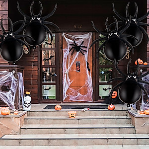 6 Pcs Spider Balloons,33 Inch Large Halloween Black Spiders Balloon Spider Foil Balloons Mylar Balloons for Halloween Party Birthday Haunted House Spooky Decoration Supplies