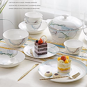 N/A Ceramic Dinnerware Set Kitchen Tableware Dinner Dish Ceramic Plates and Dishes Bowls 56pcs Combination Dishes Set