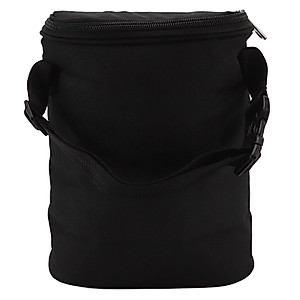 Alomejor Baby Bottle Cooler Bag Portable Cooler Bag Bottle Storage Bag Waterproof Nylon Insulation Tote Pouch for Outdoor (Black)