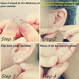 Sterling Silver Small Hoop Earrings Hypoallergenic Mini Tiny Ear Piercing Endless 20G Ball Bead Cut Nose Lip Rings Sleeper For Women (Silver-10/12/14mm)