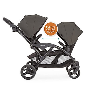 Contours Options V2 Lightweight Inline Tandem Double Stroller with Reversible Seats, Infant and Toddler Stroller, Twin Stroller – Greige (Greige)