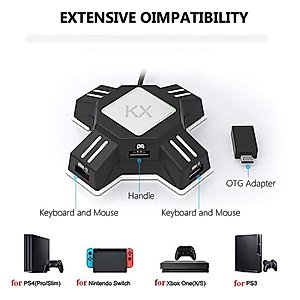 Voltage converter-Travel plug adapter, for Switch /PS4/PS3 Chargers KX USB game controller converter keyboard mouse switch