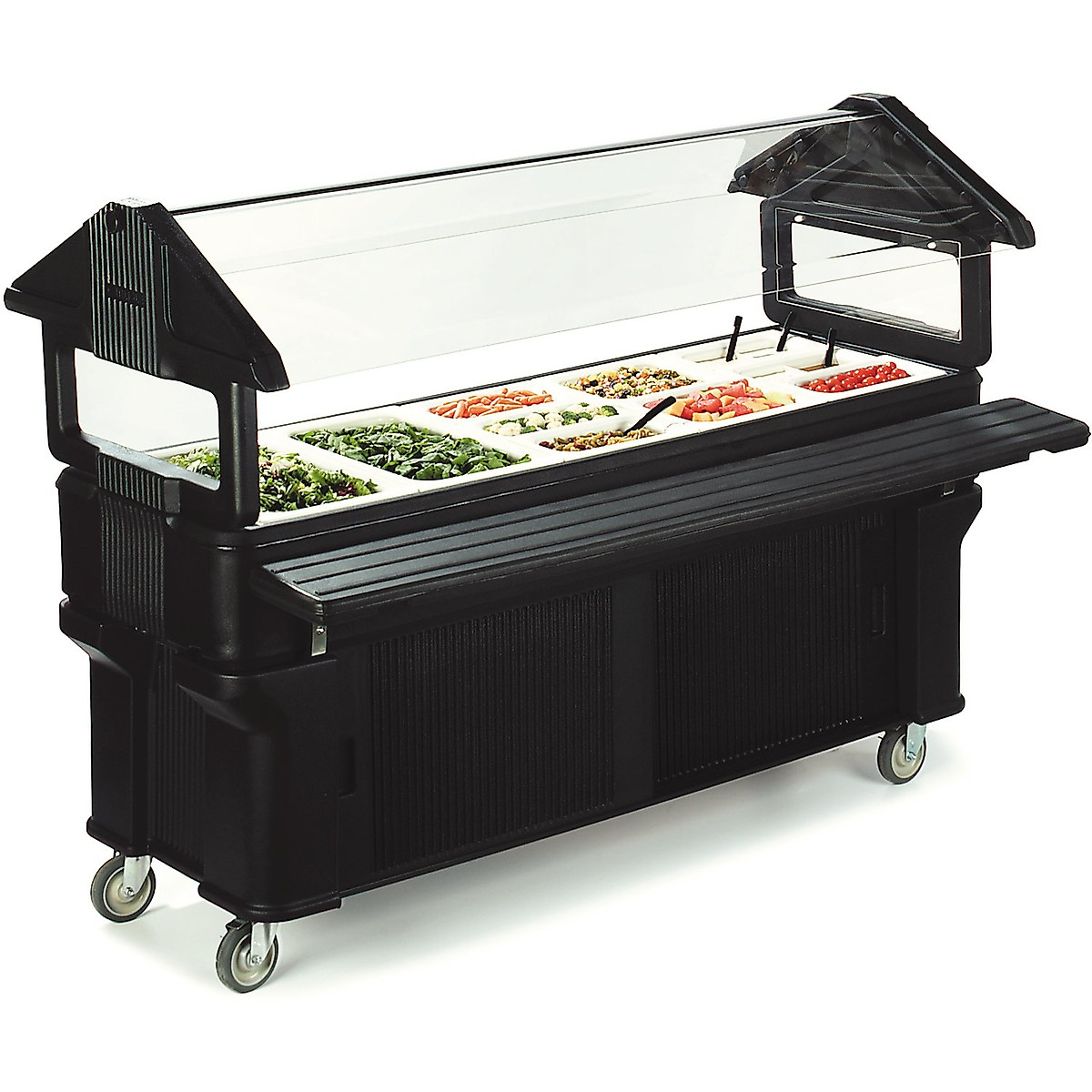Carlisle FoodService Products Six Star Food Bar Buffet Bar with Storage and Legs for Catering, Buffets, Restaurants, Polyethylene (Pe), 6 x 2 x 4.2 Feet, Black