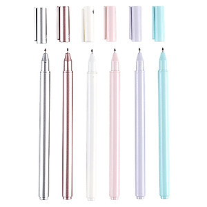 Erin Condren Ballpoint Pen Set 6 - Pack. Rich Black Ink with Smooth Finish and Ballpoint Pen Tip Perfect for Nearly All Surfaces. Perfect for Writing and Drawing
