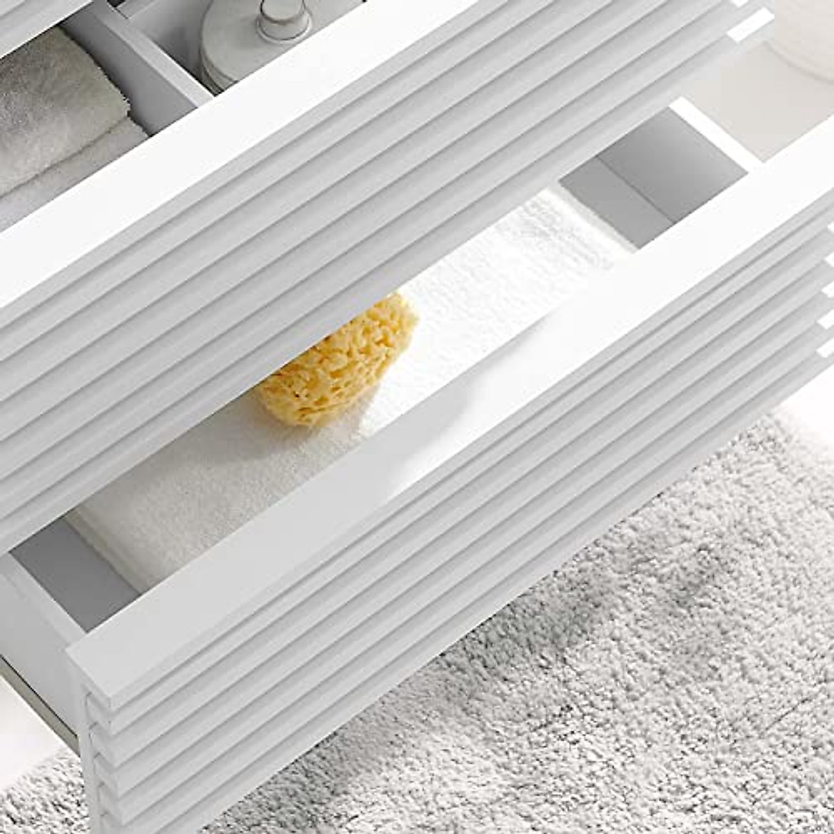 Modway Render 23.5" MDF Wood Wall-Mount Bathroom Vanity Cabinet in White