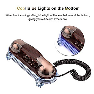 Antique Wall-Mounted Retro Telephone Cable-Fixed Telephone Land-line Fashion Telephone for Home Hotel(Red)