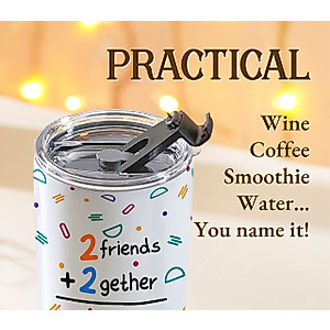 Onebttl Funny Friend Gifts for Women, BFF Gifts for Women, Gifts for Best Friend - Friends Coffee Mugs - Friends Forever - Birthday, Christmas Gifts for Her - 20oz Stainless Steel Travel Cup
