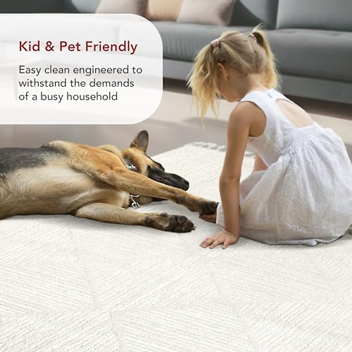 nuLOOM Kerry Geometric 3x5 Accent Rug for Living Room Bedroom Dining Room Entryway, Cream