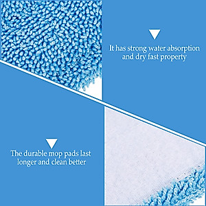 Baluue 4pcs Mop Pad Wet Mopping Cloth Steam Mops Microfiber Mop Refill Spray Mop Replacement Head Steammop Mops Flat Replacement Heads Reusable Fiber Floor Handle The Head