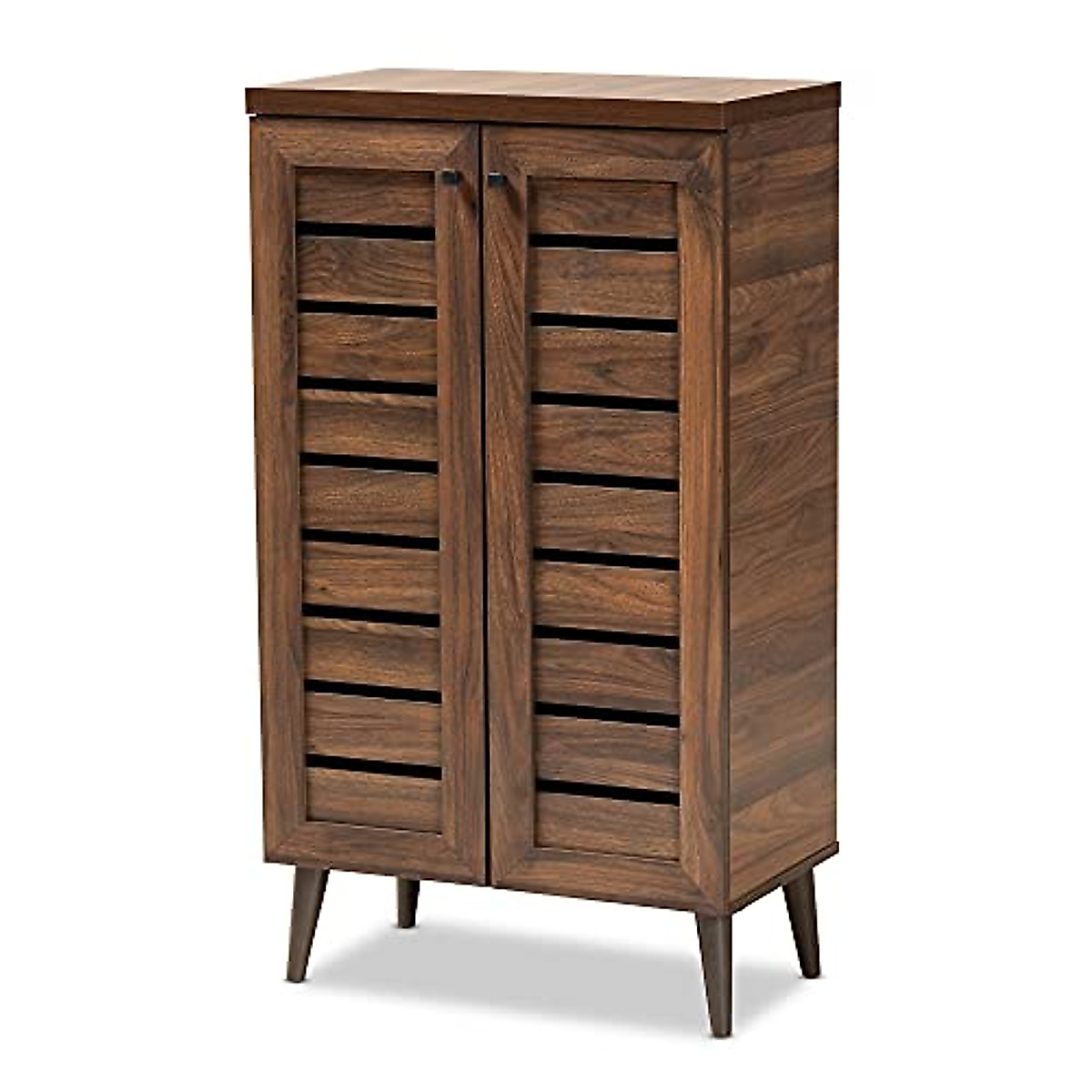 Baxton Studio Salma Shoe Cabinet, Walnut Brown