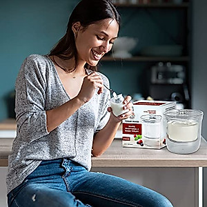 TopTherm Yogurt Maker - All you Need For Probiotic Plain & Greek Yogurt Maker- Fresh Homemade Yogurt- Probiotic Starter Culture, Container, Basket, Strainer, Temperature C- Non-BPA Plastic - Gut Support Starter