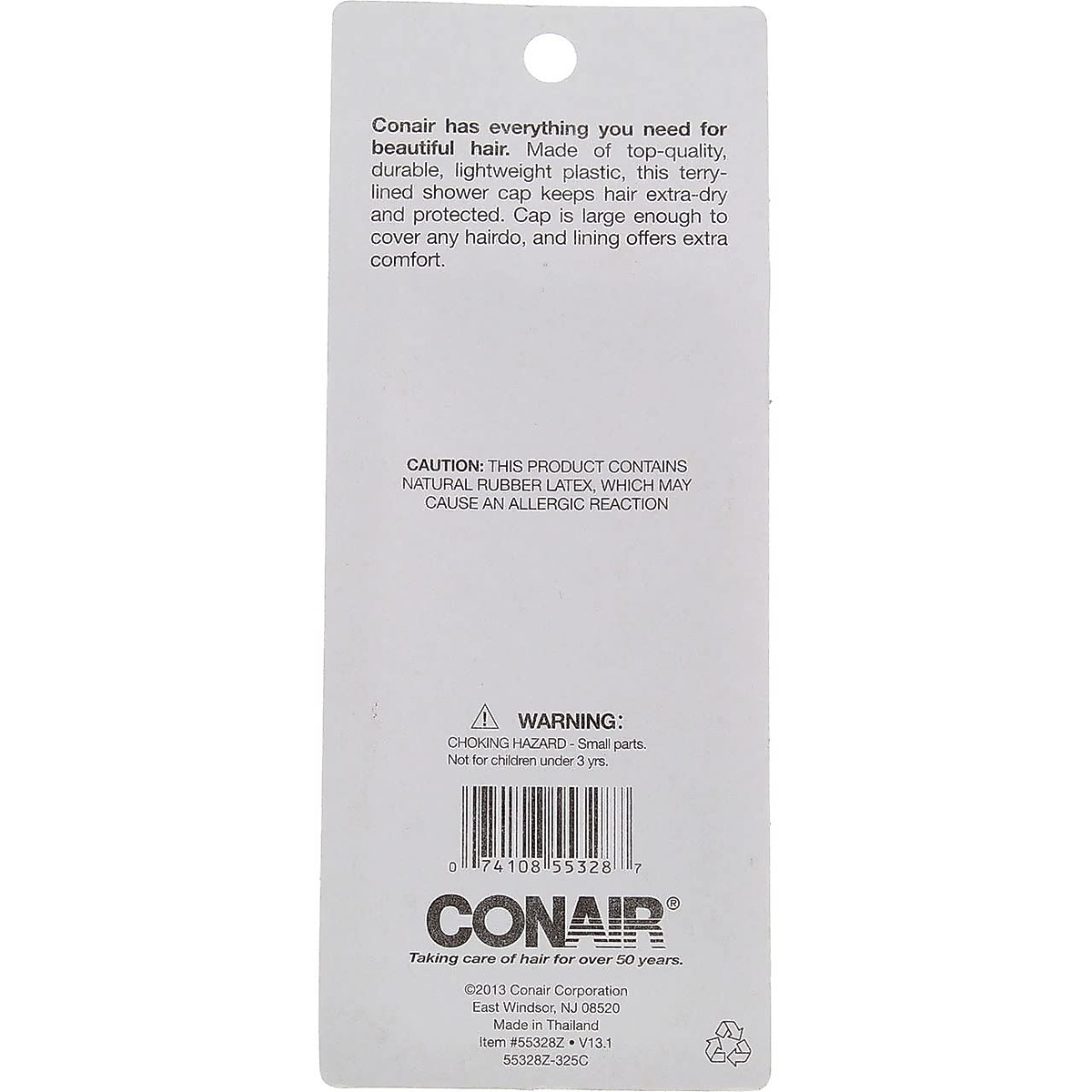 Conair Terry Lined Showercap, 2.4 Ounce
