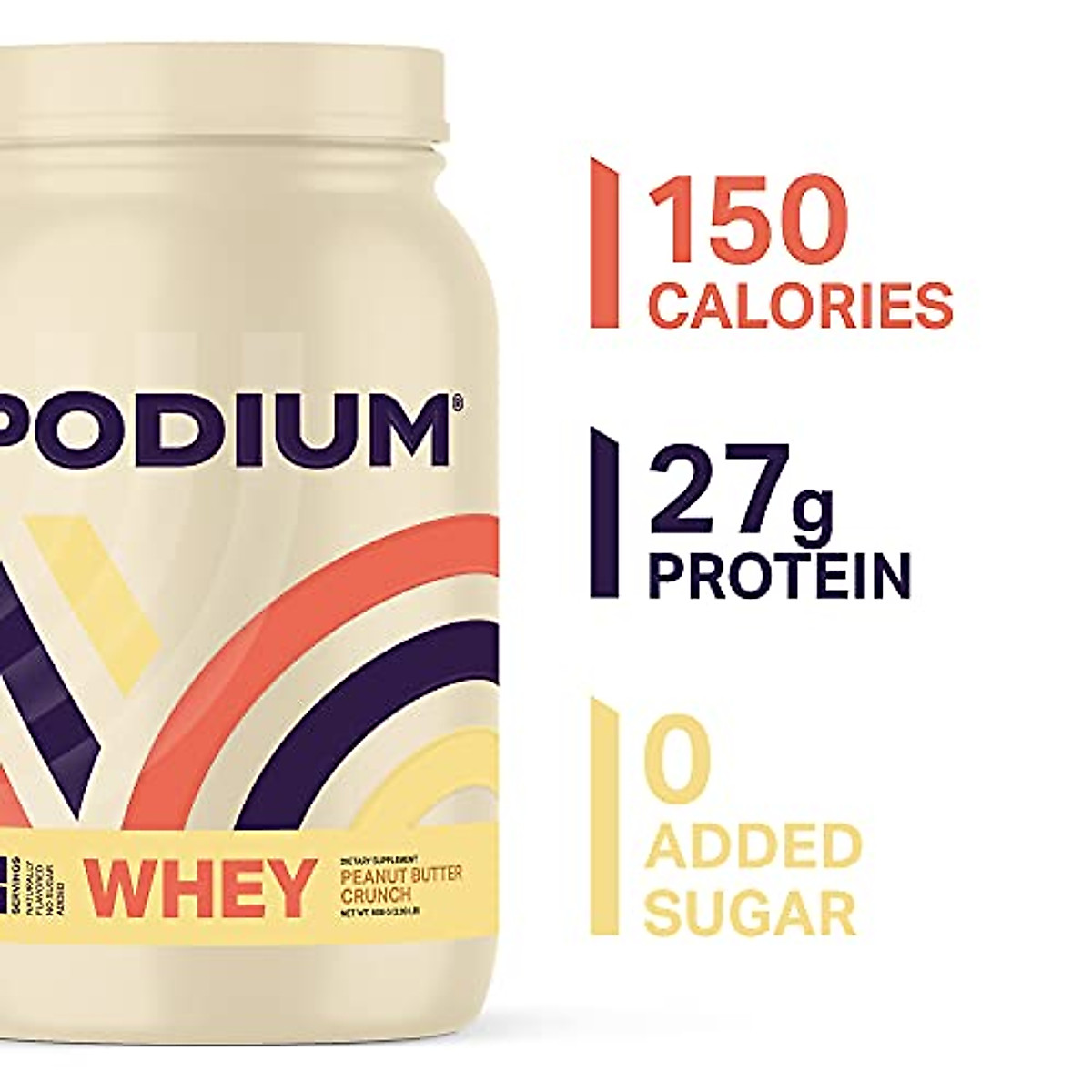 Podium Nutrition, Whey Protein Powder, Peanut Butter Crunch, 22 Servings, 27g of Whey Protein Per Serving