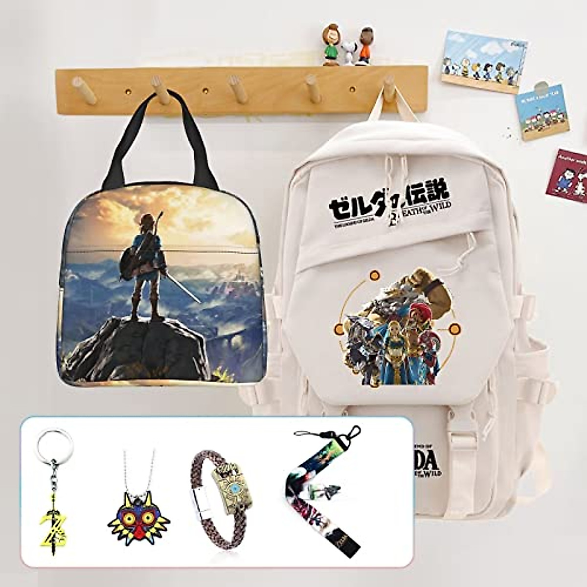 JKCUYTR 6pc anime backpack travel multipurpose backpack Waterproof casual Laptop Backpack(nylon18in)