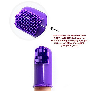 Hertzko Dog and Cat Finger Toothbrush 7-Pack for Small & Large Breeds - Advanced Oral Care, Easy Control - Dog Finger Toothbrush Small Breed Pink, Cat Toothbrush, Cat Finger Brush for Cats Teeth