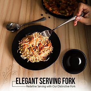 NEXNEOM Serving Utensils Set 10 Pcs - Stainless Steel Silver Serving Utensils with Stunning Mirror-Finish - Lightweight, Rust-Resistant & Easy Maintenance - Ideal Serving Spoons for Parties & Wedding