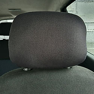 Moyishi 4PCS Universal Headrest Covers Black Polyester Cover Protector for Cars Trucks & Cover DVD TV Monitors