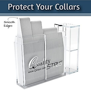 60 Plastic Collar Stays for Men's Dress Shirts - Dress Shirt Collar Inserts Collar Tabs in 4 Sizes- Plastic Collar Stays for Men with Collar Stay Holder