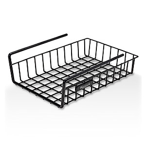 Hornady Hanging Shelf Document Basket, 96012 - Coated Wire Basket Maximizes Storage for Documents, Gun Accessories, & Ammo - Easy Access Under Shelf Storage for Gun Safes - Holds Up to 40 Pounds