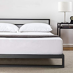 Zinus Trisha 7 Inch Platforma Bed Frame with Headboard/Mattress Foundation/Box Spring Optional/Wood Slat Support, Queen & Ultima 10"; Comfort Memory Foam Mattress, Queen