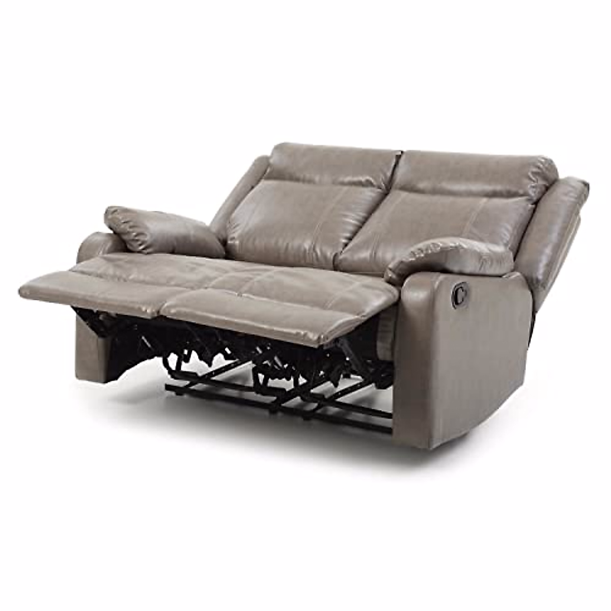 Glory Furniture Double Reclining Love Seat, Gray Faux Leather