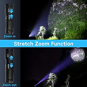 Rechargeable High Lumens, Super Bright Flashlights with COB Work Light, High Powered, Powerful Handheld Led Tactical Flashlights for Emergencies Camping Hiking,120000 Lumens