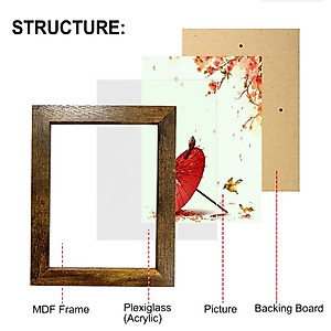 xnlkros Picture Frame Set 10 pack, Farmhouse Photo Frames, Gallery Wall Frame Collage, 8x10 5x7 4x6 Frames in 3 Different Finishes Picture Frames For Wall or Desk,Rustic Brown